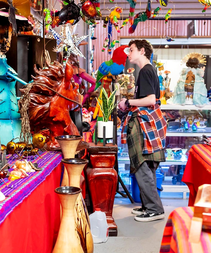 Amid colorful decorations and handcrafted goods, shoppers discover unique treasures that whisper stories of distant places.