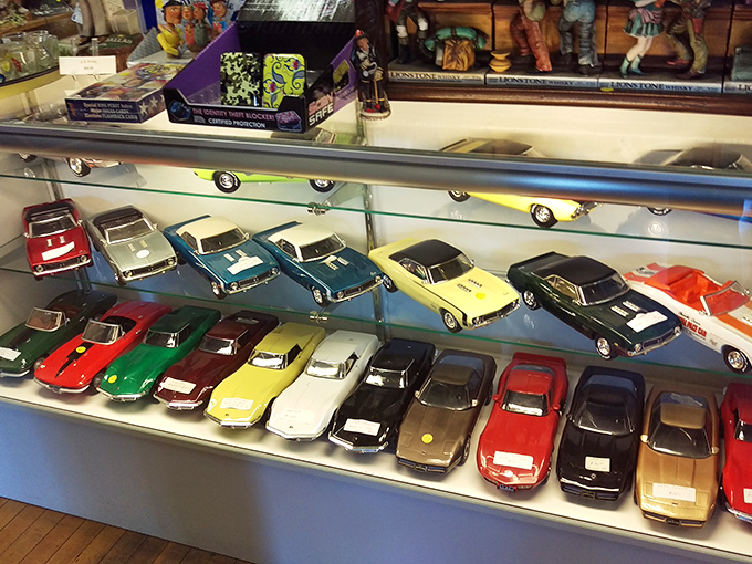 A miniature automotive museum awaits collectors. These die-cast beauties represent an era when cars had personality, chrome was king, and tail fins ruled the road.