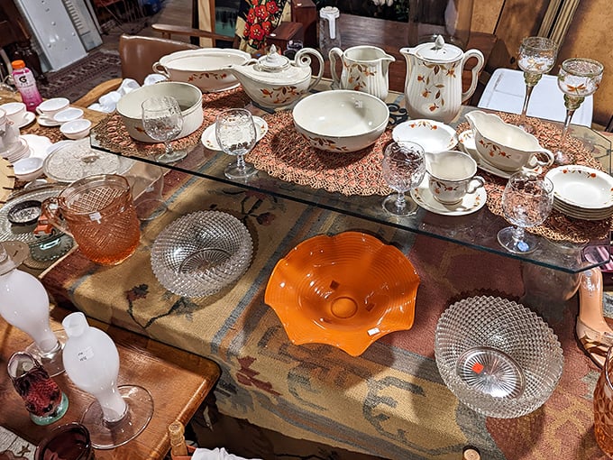 Delicate teacups and saucers that once hosted proper afternoon gatherings now wait patiently for their second act in modern homes.