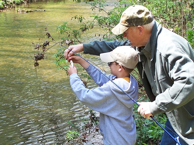 Passing down the timeless art of patience. This intergenerational fishing lesson creates memories more valuable than any catch. 