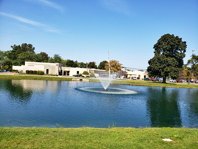 Water, water everywhere, and not a moat in sight. The castle's reflecting pond offers serenity just steps from the stone fortress.