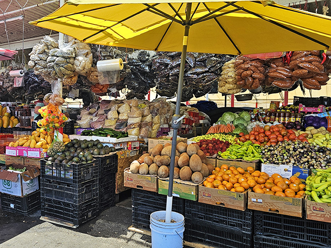 Fresh produce towers like edible architecture, with prices that'll make your supermarket receipts look absolutely criminal.