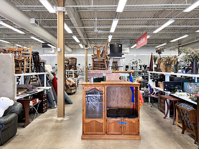 Furniture with character and history sits ready for someone to give these pieces their next chapter and makeover.