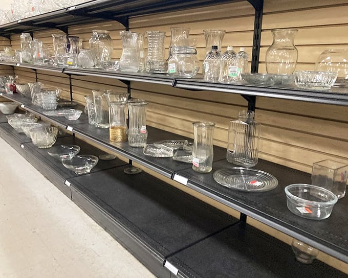 Crystal clear bargains sparkle on display – perfect for channeling your inner Downton Abbey on a budget.