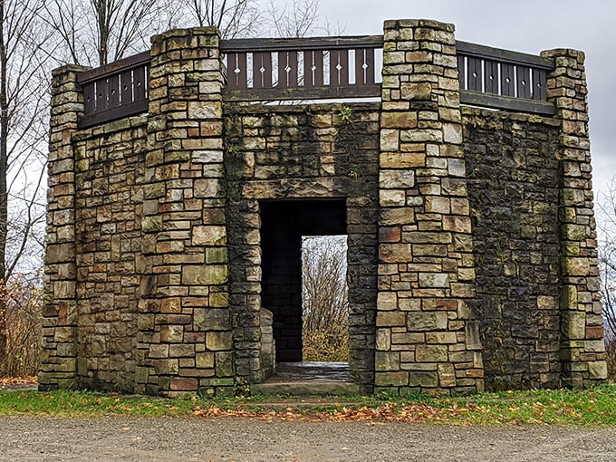 Stone sentinel standing guard since the CCC days &ndash; built when "permanent structure" actually meant something.