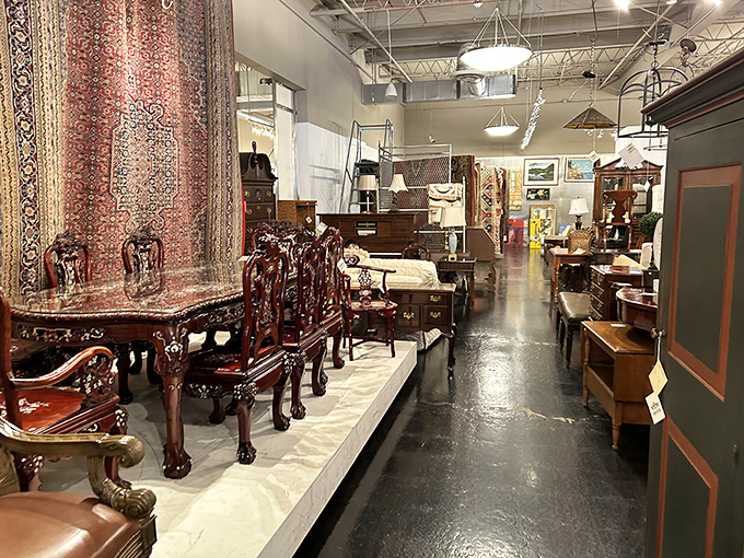 Ornate dining sets that whisper tales of elegant dinner parties past. Your takeout deserves this level of grandeur.