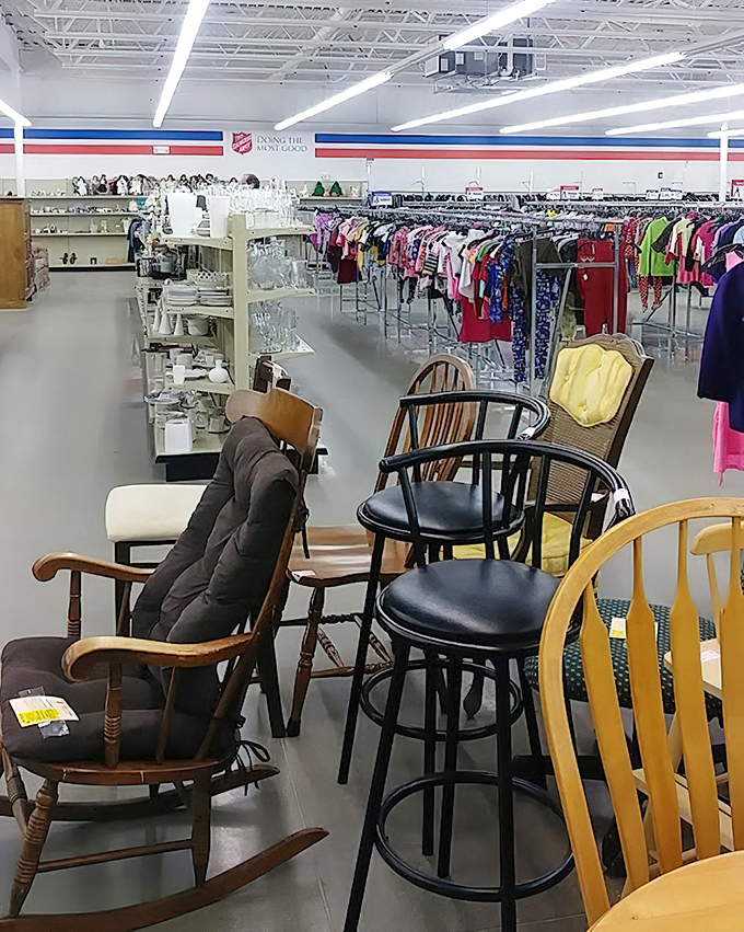 Chair heaven! From rocking chairs that could tell stories to barstools that have supported countless conversations—all waiting for their second act.