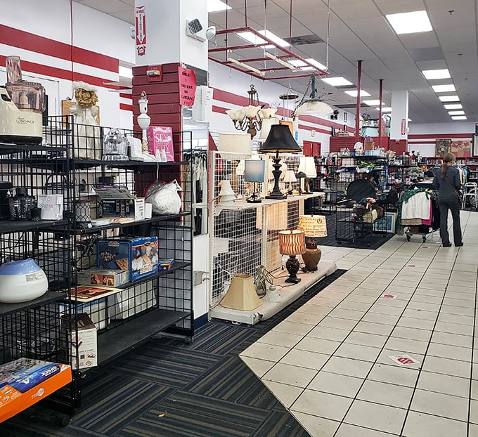 The lamp section illuminates possibilities for home decorators&mdash;one person's castoff becomes another's reading nook centerpiece.