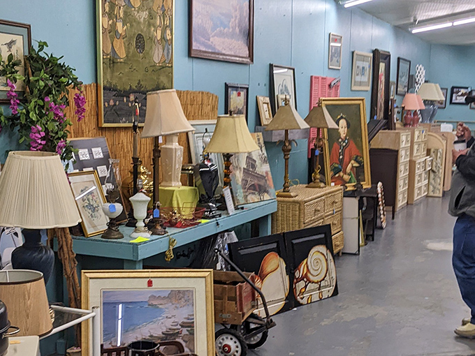 The lamp section &ndash; where one person's "vintage charm" is another's "that belonged to my grandmother!" Nostalgia illuminated at every price point.