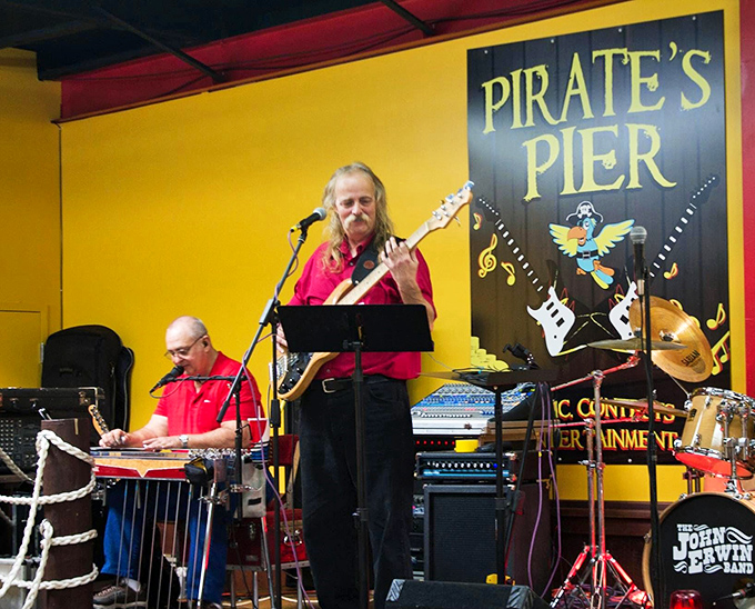 Live music at "Pirate's Pier" adds a soundtrack to your shopping adventure &ndash; proving flea markets engage all five senses, including your sense of rhythm.