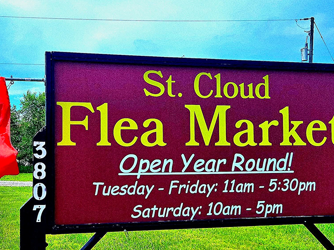 The market's roadside sign promises year-round treasure hunting&mdash;like an archaeological dig where the artifacts come with price tags.