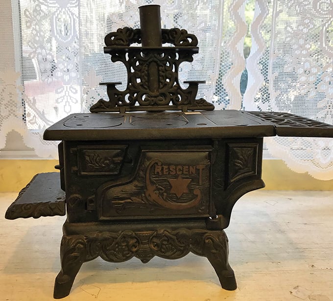 This miniature cast iron "Crescent" stove isn't just adorable&mdash;it's a time machine to grandmother's kitchen. Tiny in size, enormous in nostalgic power.