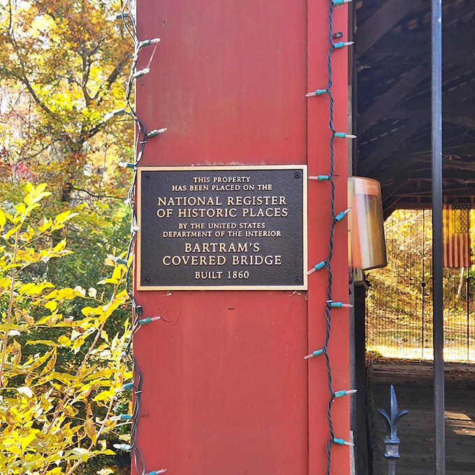 Official recognition well-deserved! This National Register plaque, surrounded by holiday lights, confirms what visitors instantly sense&mdash;this place matters.