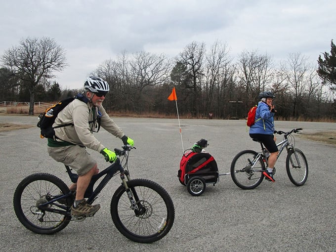 Two-wheeled freedom with furry companionship &ndash; Keystone's paved paths welcome cyclists of all ages and their four-legged co-pilots.