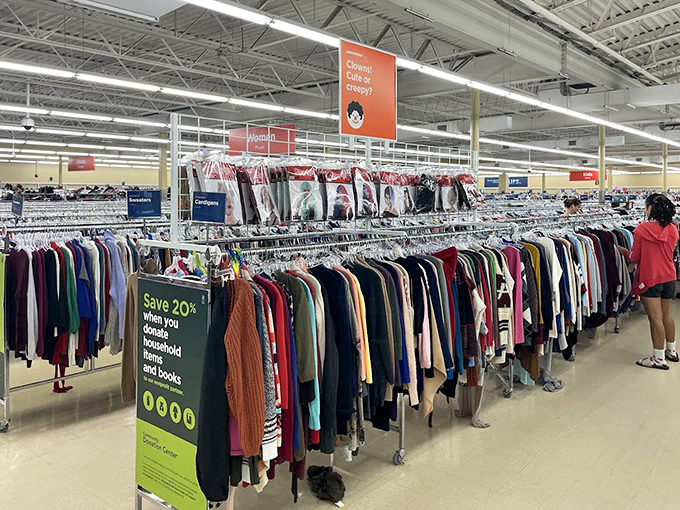 "Clothes out of season? Never out of style!" Savvy shoppers know the best finds lurk between those color-coded racks.