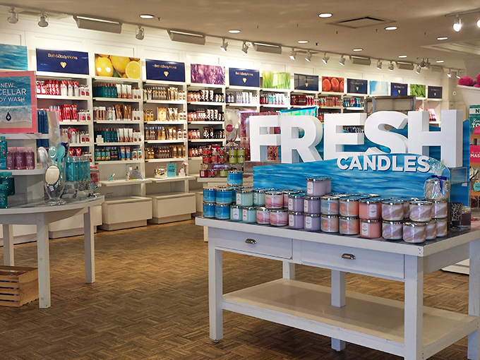 Bath & Body Works paradise: where "just one candle" becomes a collection that could illuminate the Grand Canyon.
