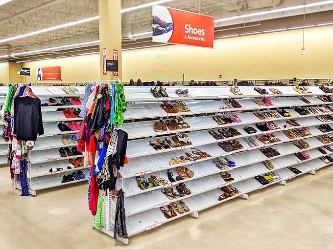 The shoe section: where hiking boots that climbed the Sandias sit next to vintage heels that danced at proms in decades past.