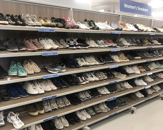 The women's sneaker section could rival a department store, minus the retail therapy-induced credit card panic.
