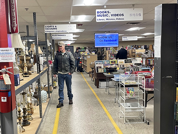 Fellow treasure hunters navigate aisles of possibilities, each on their own quest for the perfect find.