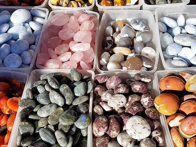 Polished stones in rainbow hues prove Mother Nature was the original artist – no filter needed here.