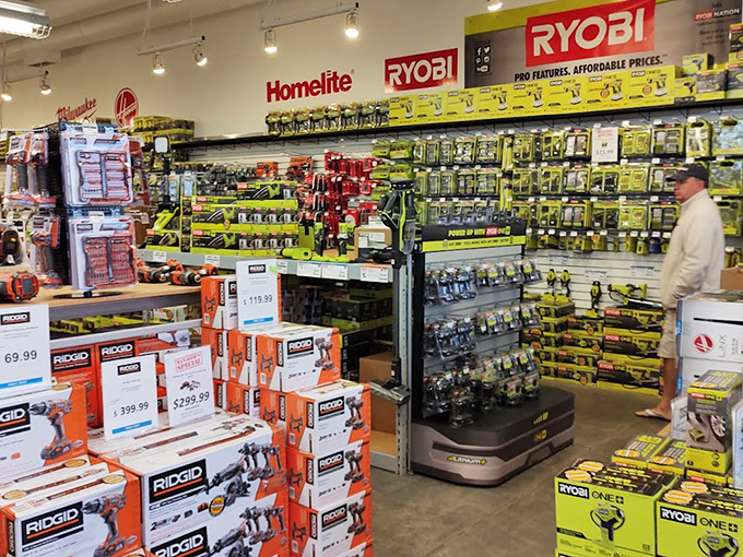 The tool section: where Wisconsin DIYers come to dream and spouses come to panic about garage space. Ryobi green is the new black.