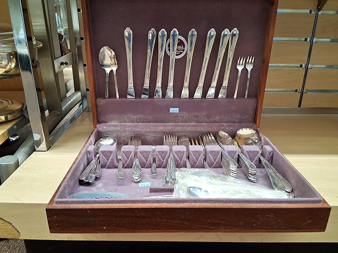 Complete silverware sets await dinner parties that may never happen, but at least you'll be elegantly prepared for takeout.