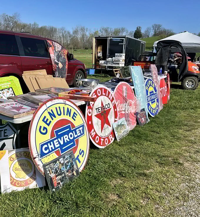 Vintage gas station signs promise nostalgia by the gallon for collectors and garage decorators alike.