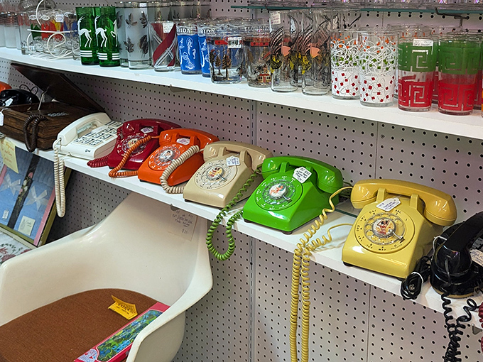 The rotary phone rainbow&mdash;communication devices that once required actual finger strength and patience. Remember those? 