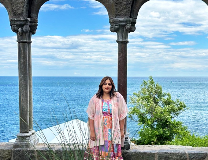 The arched columns frame the Atlantic Ocean like a living painting, creating the perfect backdrop for visitors to experience medieval grandeur.