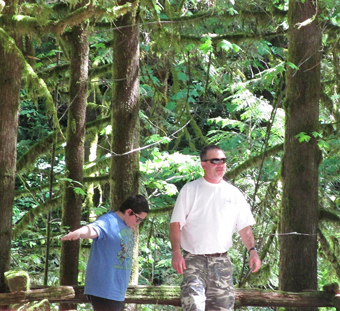 The surrounding forest offers visitors a chance to reconnect with nature, where moss-draped trees create nature's perfect cathedral.