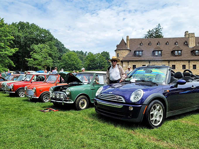 British car day brings out the classics! From vintage Minis to modern roadsters, the museum's lawn events transform Brookline into a little corner of England—minus the rain.
