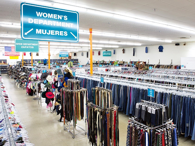 The women's section stretches toward the horizon like a fashionista's dream. Those ties alone could outfit every dad joke-telling father in Florida.