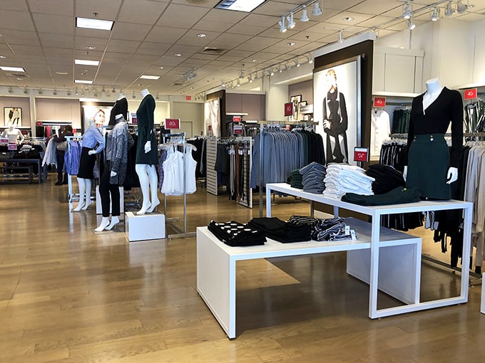 Clean lines and elegant displays make this apparel store a grown-up playground where professional wardrobes get refreshed without professional-level price tags.