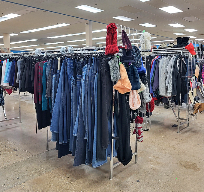 Denim for days! The women's section offers everything from casual Friday to weekend warrior wardrobes.