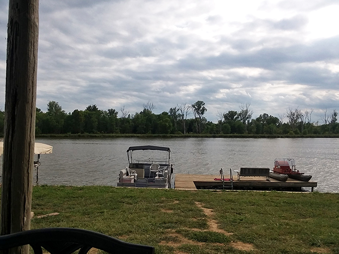 Pontoon boats floating like lazy Sunday afternoons made manifest on Missouri's hidden waters.