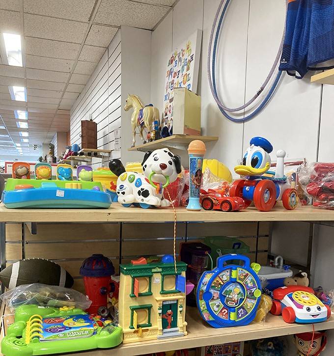 That dalmatian toy has seen some things, but it's got plenty of tail-wagging adventures left for the next lucky kid.