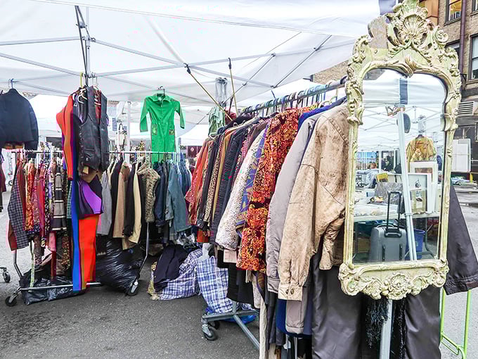 These carefully curated displays turn ordinary flea market booths into mini art galleries showcasing decades of American culture. 