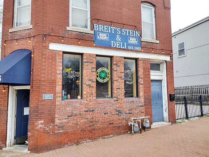 Historic brick and twinkling lights create the perfect backdrop for serious sandwich business in Kansas City.