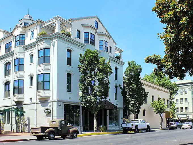 Historic charm meets small-town living in downtown Chico. These beautiful white buildings house local shops where retirement dollars stretch further than coastal cities.
