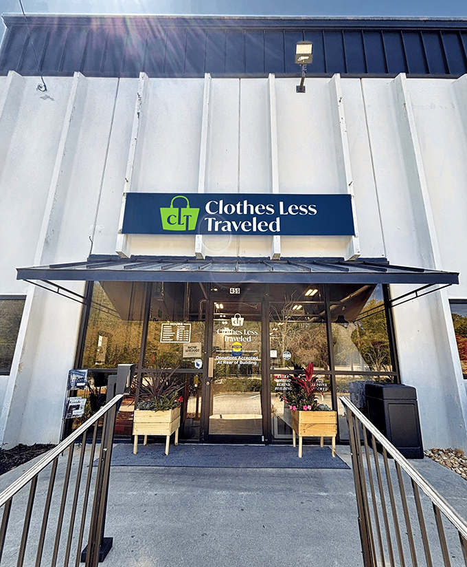 Clothes Less Traveled's boutique vibe elevates thrift shopping to an art form. Even the planters look carefully curated!