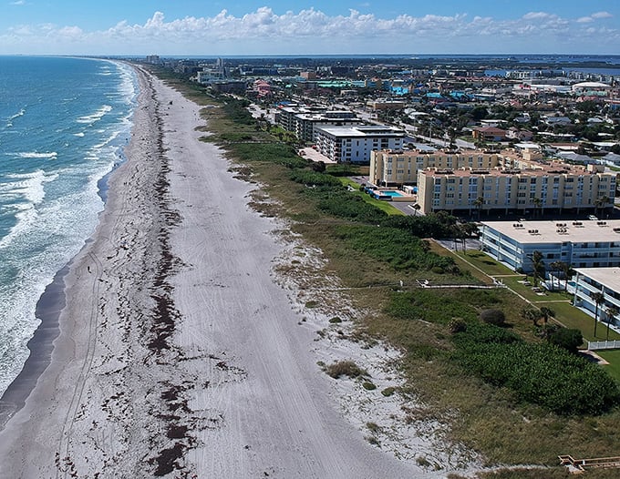 Small-town America meets coastal paradise in this classic view of Monticello's historic downtown square.