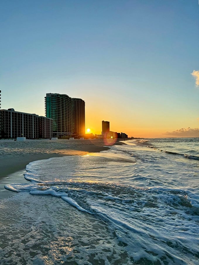 Sunset perfection at Cotton Bayou. Where high-rises meet low tides in a daily light show that beats any Vegas spectacle.