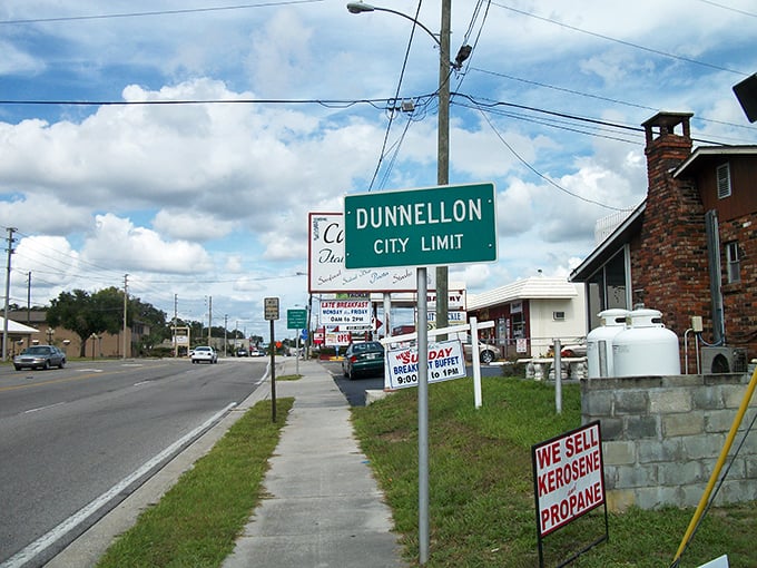Dunnellon's city limits sign might not scream "tourist destination," but that's precisely why your wallet will thank you for visiting.
