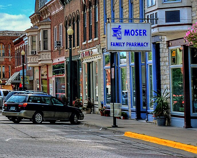 Downtown Elkader's limestone buildings tell stories of generations past. The kind of place where everyone still waves hello from their pickup trucks.