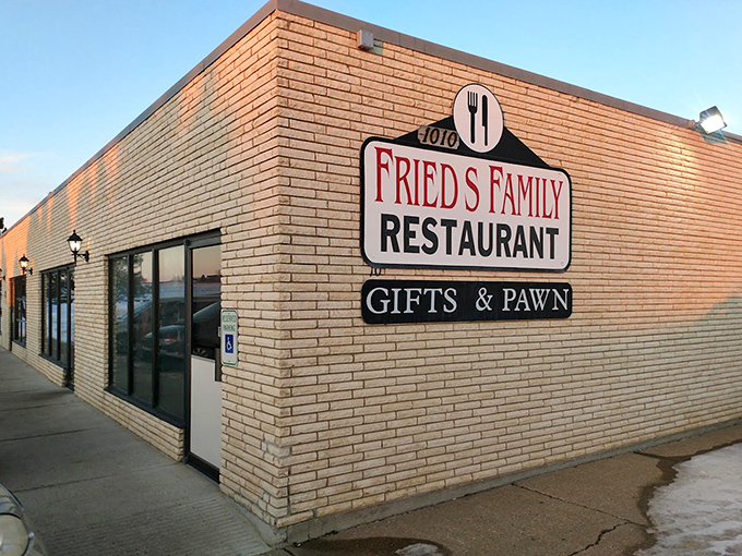 Frieds Family Restaurant welcomes everyone with that brick facade that promises generations of perfected recipes inside.