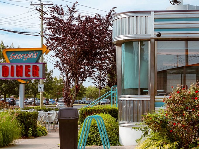 Georgie's classic stainless steel curves aren't just retro&mdash;they're a time machine to when calories didn't count and coffee was endless.