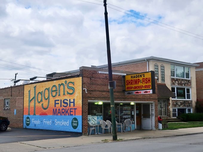 Hagen's colorful mural tells you everything you need to know—they take fish seriously, but themselves? Not so much.