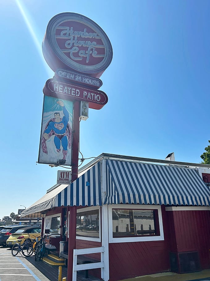 Harbor House Cafe: When Superman graces your sign, the pancakes better have superpowers. Thankfully, these plate-sized beauties don't disappoint!