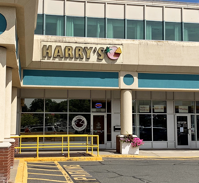 Harry's modest shopping center facade hides pizza greatness within. Like finding a Picasso at a yard sale&mdash;unassuming outside, masterpiece inside.