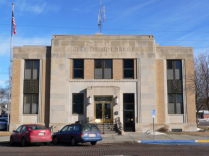 This stately brick building has that solid, dependable look that says it's been here forever and plans to stay.